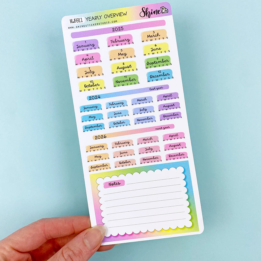 CLEARANCE 2025 Hobonichi Weeks Yearly Overview Sticker Kit – Shine ...