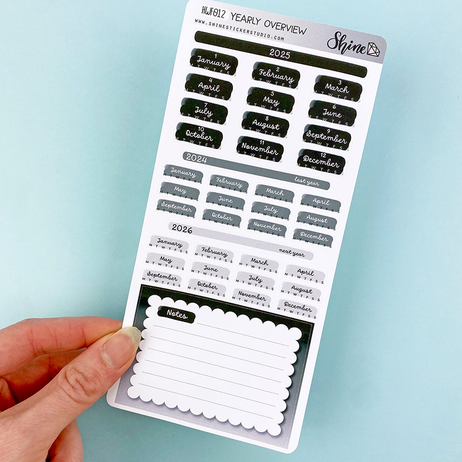 CLEARANCE 2025 Hobonichi Weeks Yearly Overview Sticker Kit – Shine ...
