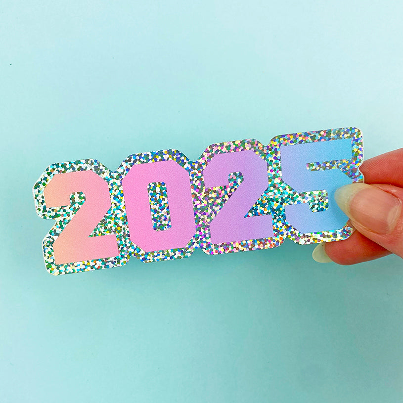 CLEARANCE Sparkly HOLOGRAPHIC FOIL 2025 Sticker – Shine Sticker Studio