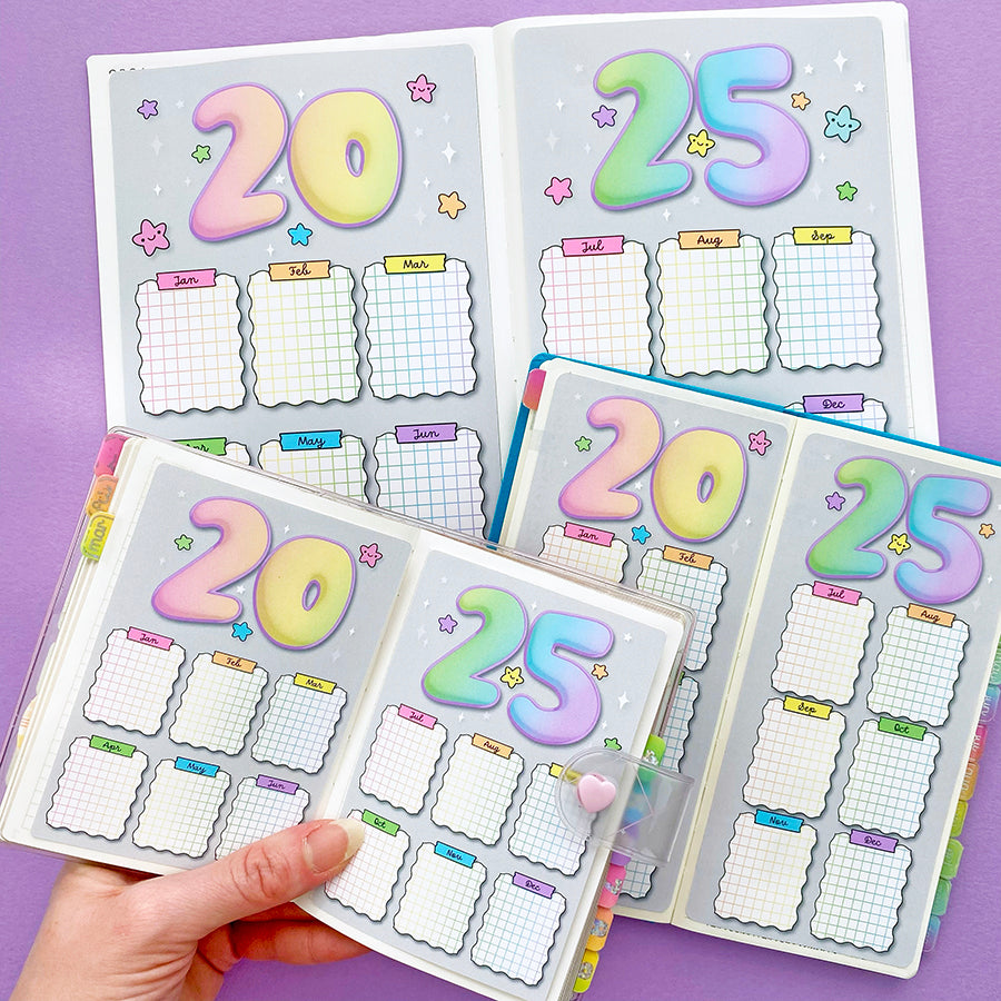 CLEARANCE 2025 Monthly Double Page Jumbo Sticker – Shine Sticker Studio