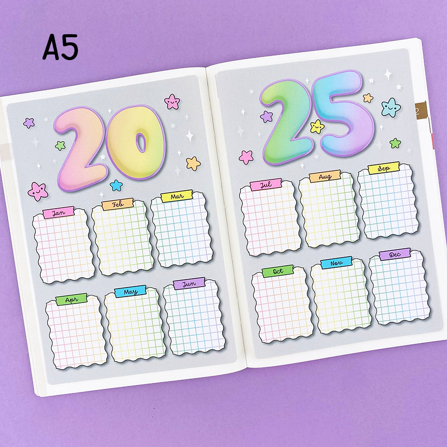 CLEARANCE 2025 Monthly Double Page Jumbo Sticker – Shine Sticker Studio