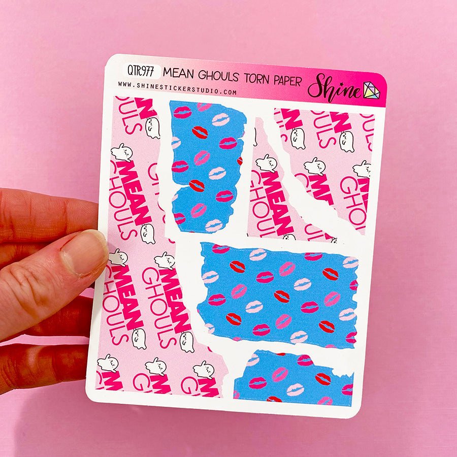 Mean Ghouls Torn Paper Stickers – Shine Sticker Studio