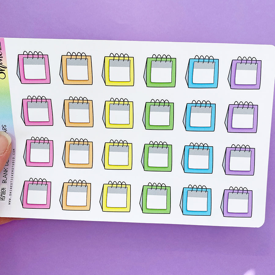 Blank Desk Calendar Planner Stickers – Shine Sticker Studio