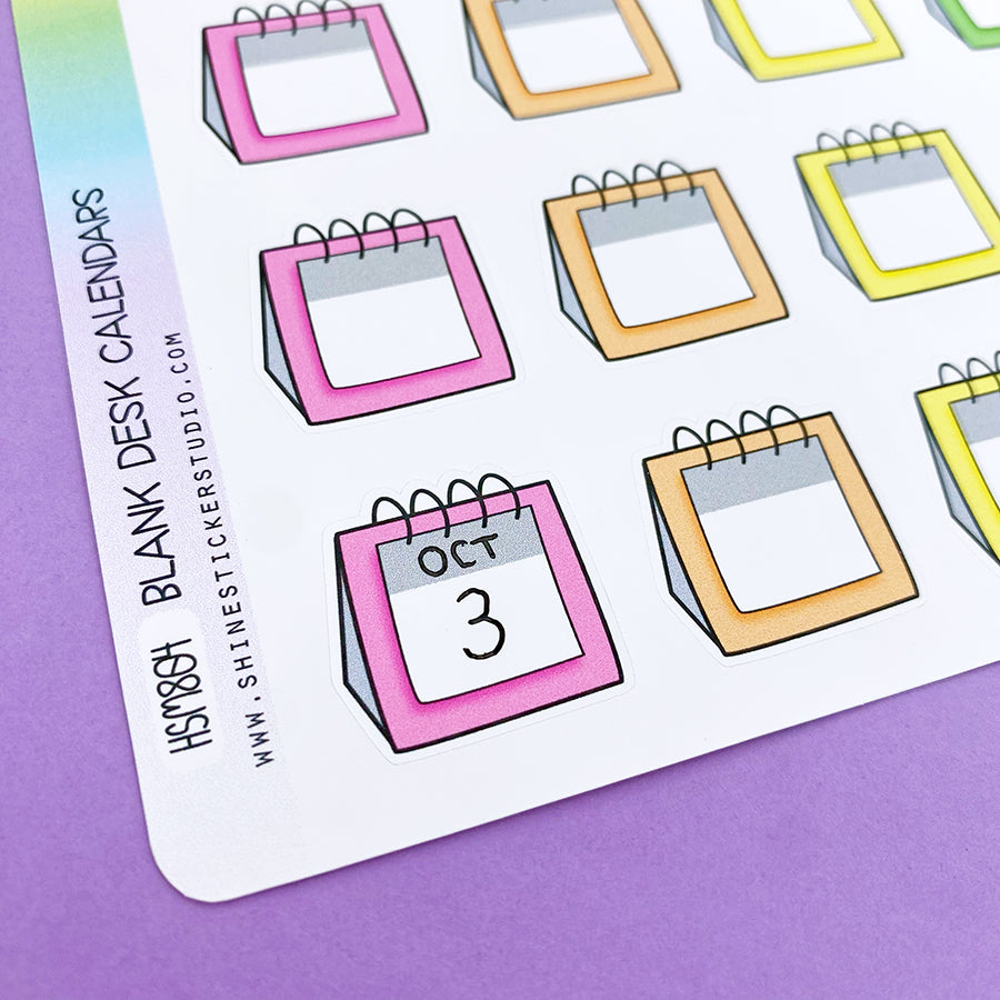 Blank Desk Calendar Planner Stickers – Shine Sticker Studio