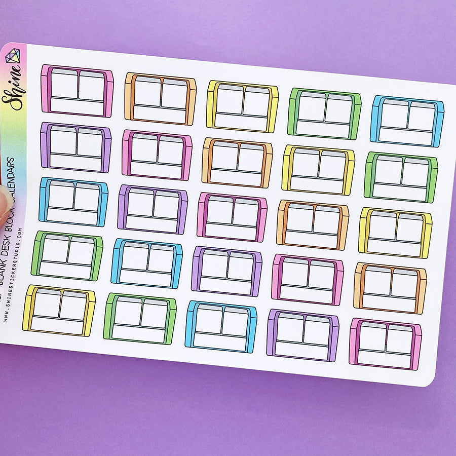 Blank Desk Block Calendar Planner Stickers – Shine Sticker Studio