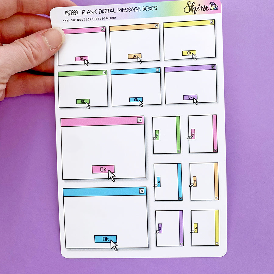 Blank Digital Message Box Planner Stickers – Shine Sticker Studio