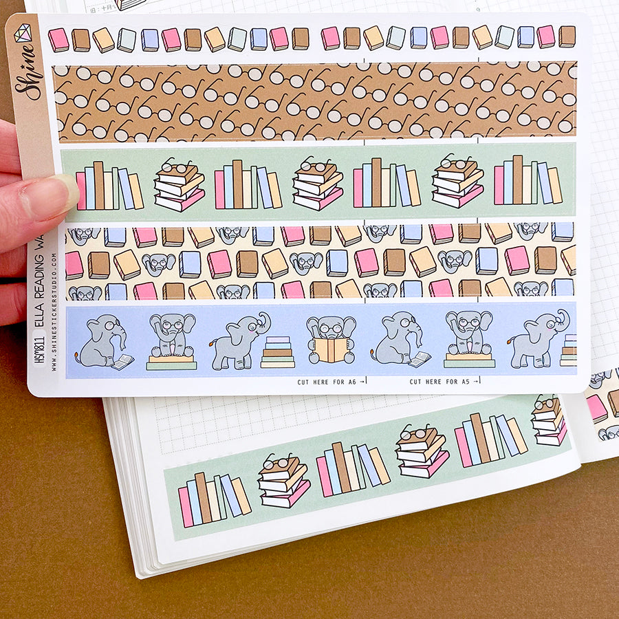 Ella Reading Washi Strip Stickers – Shine Sticker Studio
