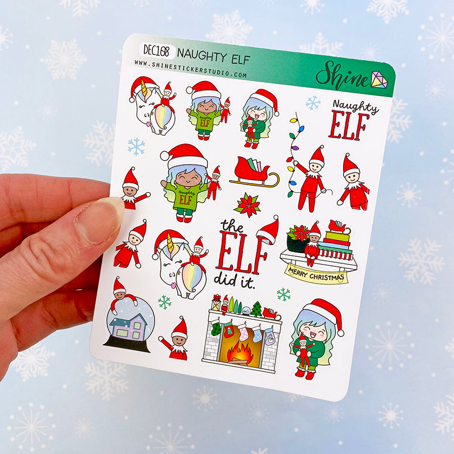 Naughty Elf Deco Stickers – Shine Sticker Studio