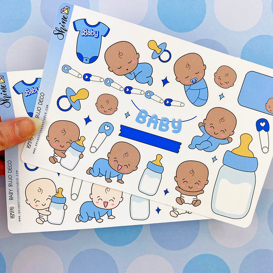 Blue Baby Bujo Deco Planner Stickers – Shine Sticker Studio