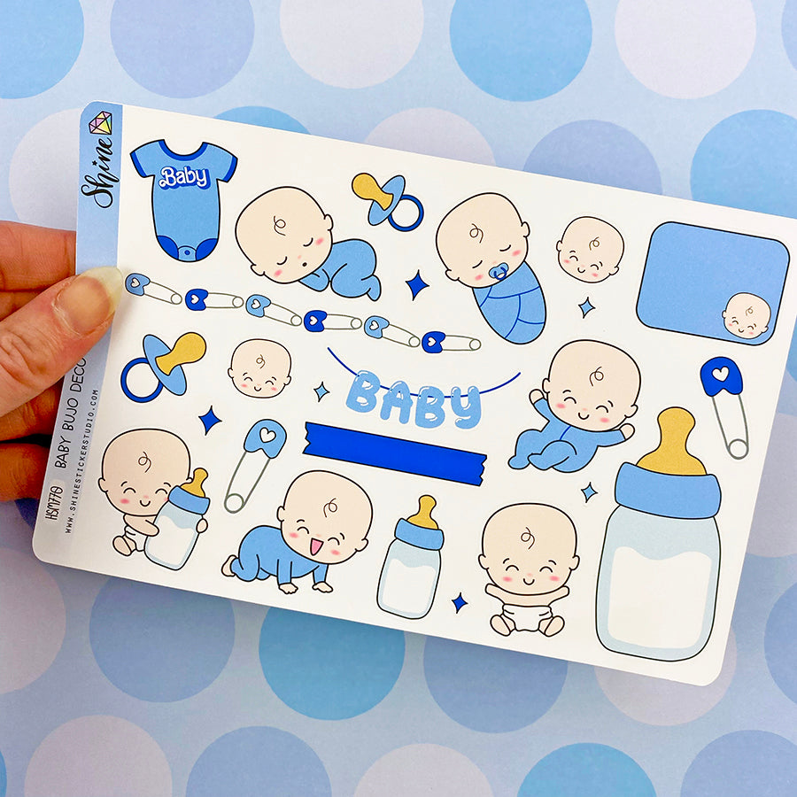 Blue Baby Bujo Deco Planner Stickers – Shine Sticker Studio