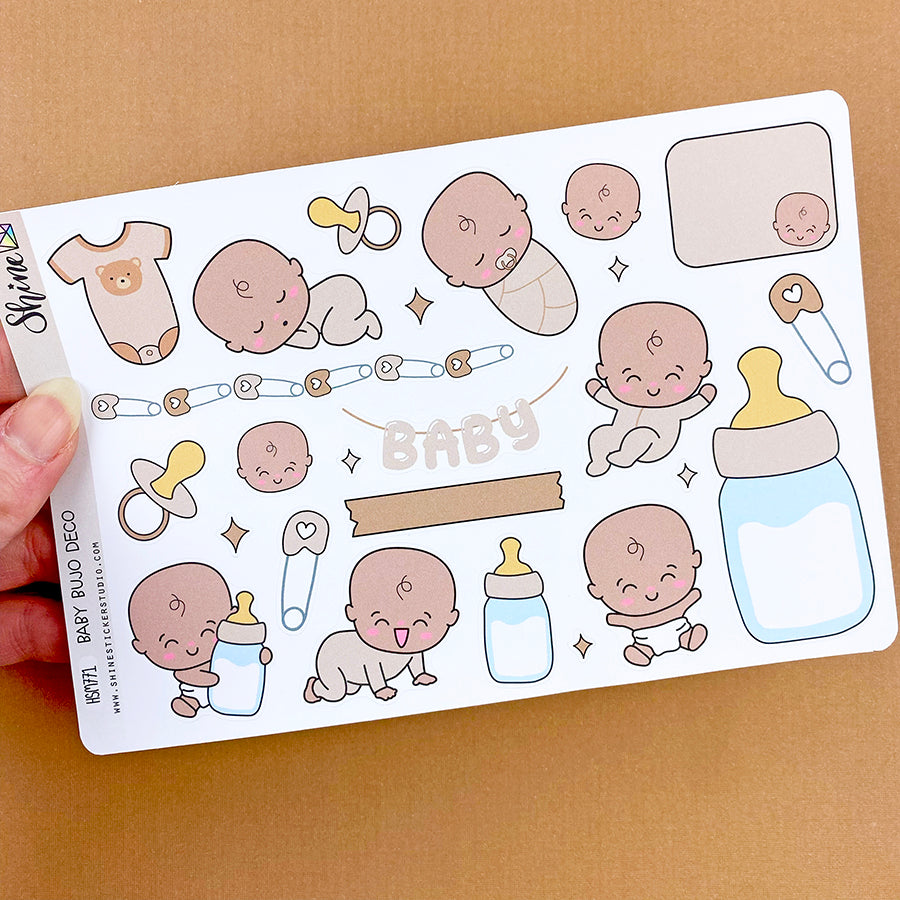 Neutral Baby Bujo Deco Planner Stickers – Shine Sticker Studio