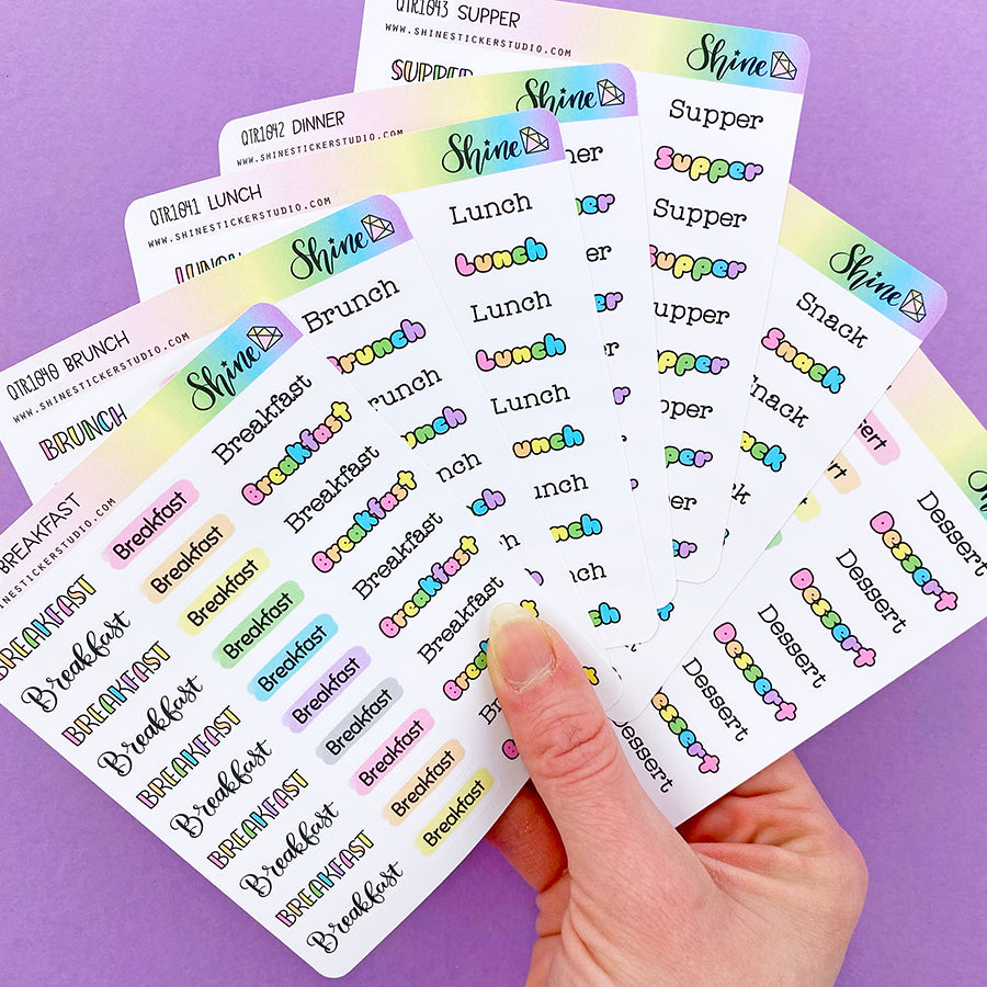 Small Meal Decorative Planner Stickers - Breakfast - Brunch - Lunch ...