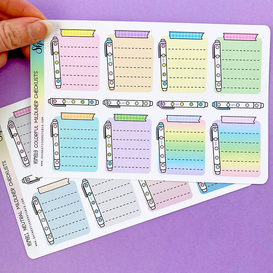 Mildliner Checklist Stickers – Shine Sticker Studio