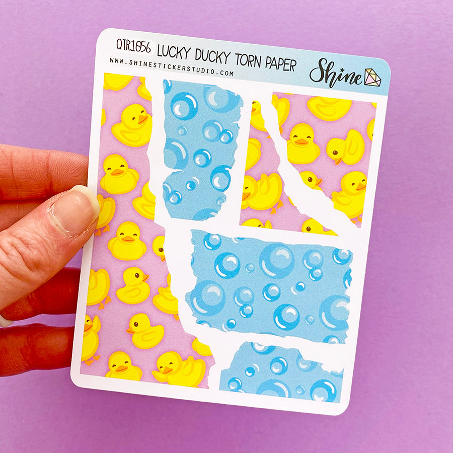 Lucky Ducky Torn Paper Planner Stickers – Shine Sticker Studio