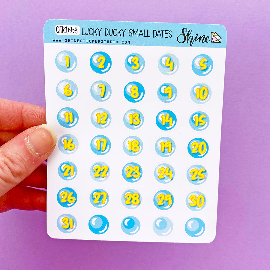 Lucky Ducky Small Dates Planner Stickers – Shine Sticker Studio
