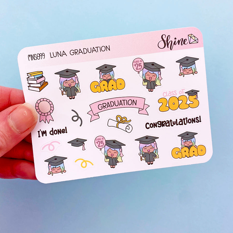 Luna Graduation Planner Stickers Mini Sheet – Shine Sticker Studio