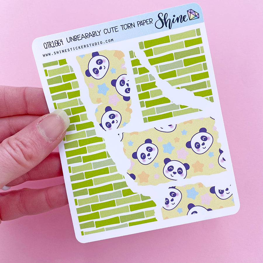 Unbearably Cute Torn Paper Planner Stickers – Shine Sticker Studio