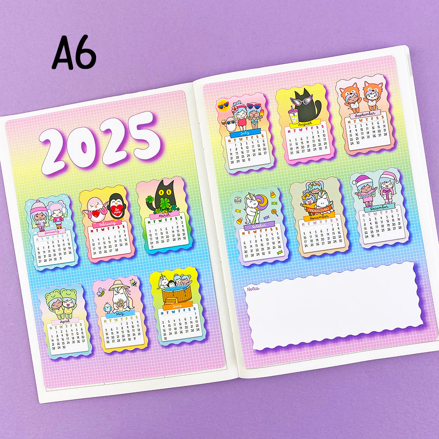CLEARANCE MONDAY START 2025 Monthly Calendar Double Page Jumbo Sticker ...