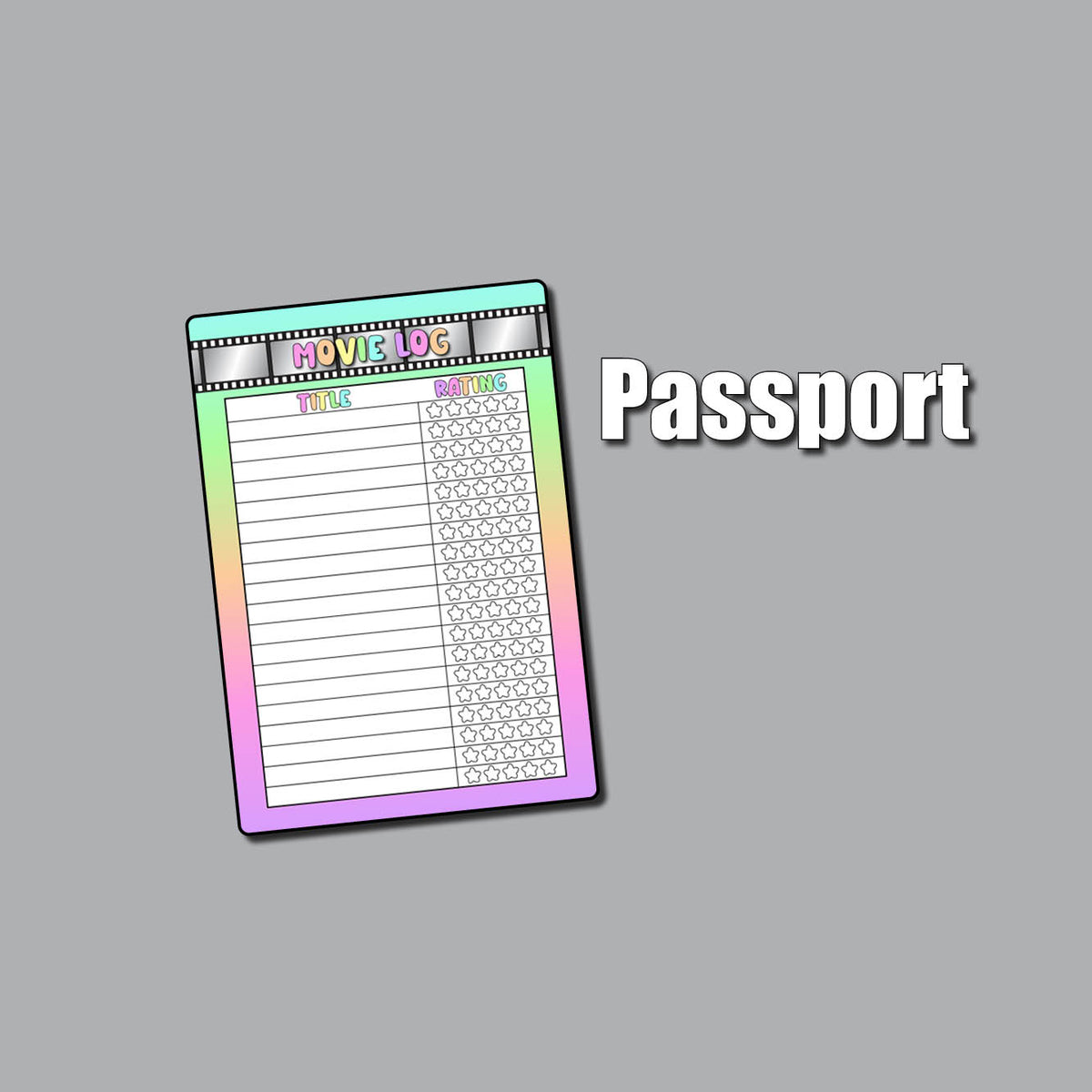 Movie Log Jumbo Sticker – Shine Sticker Studio