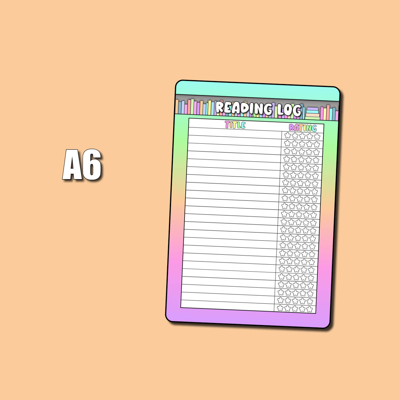 Reading Log Jumbo Sticker – Shine Sticker Studio