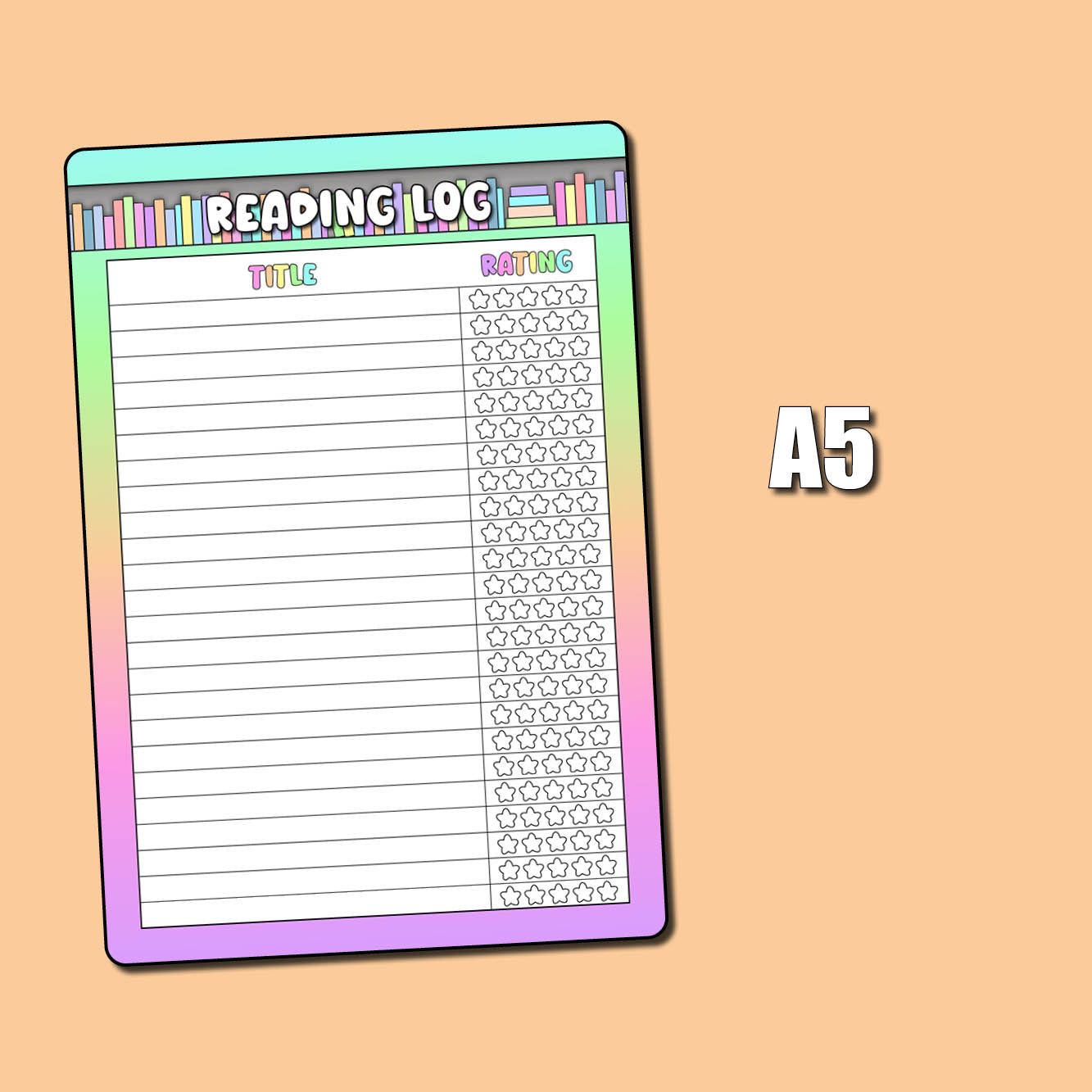 Reading Log Jumbo Sticker – Shine Sticker Studio