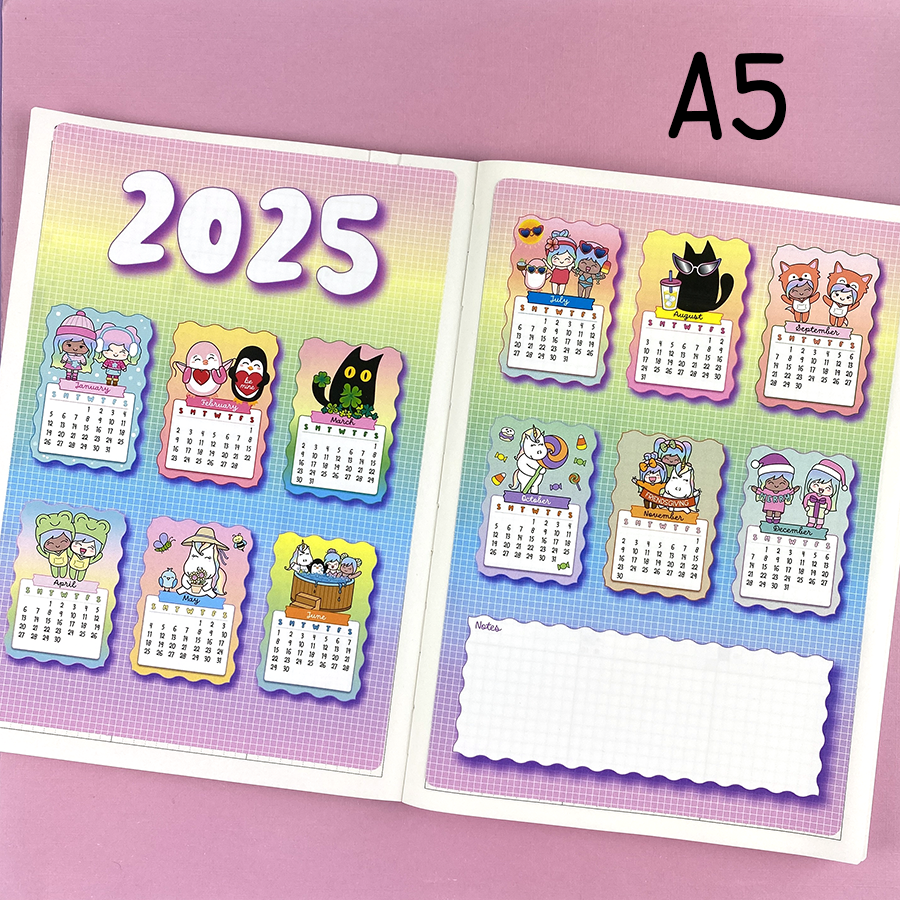 CLEARANCE 2025 Monthly Calendar Double Page Jumbo Sticker Set – Shine ...