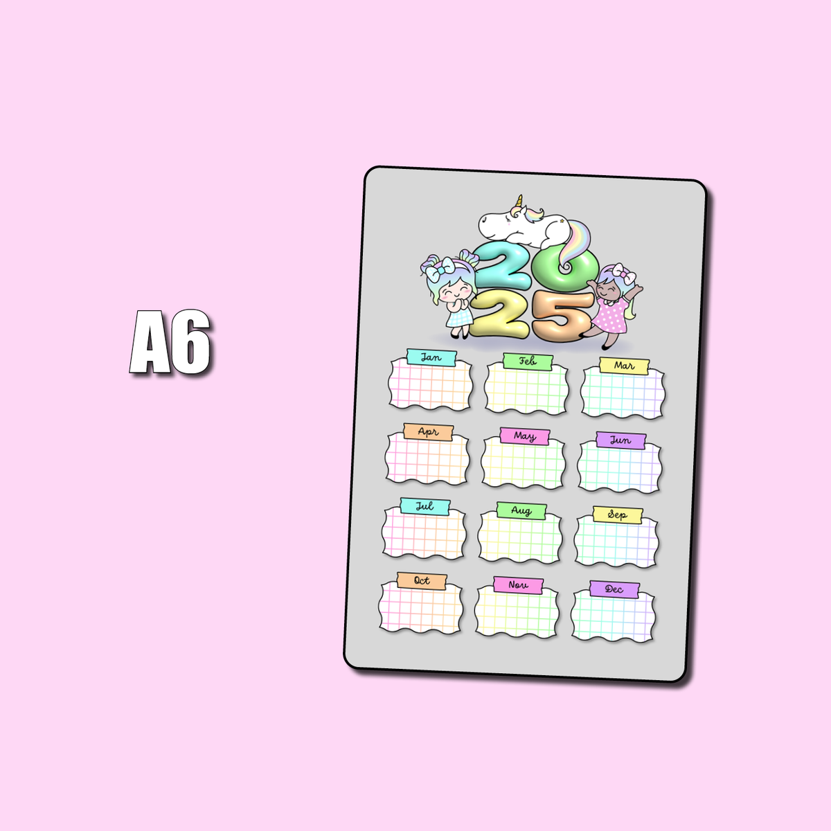 CLEARANCE 2025 Monthly Goals Jumbo Sticker – Shine Sticker Studio