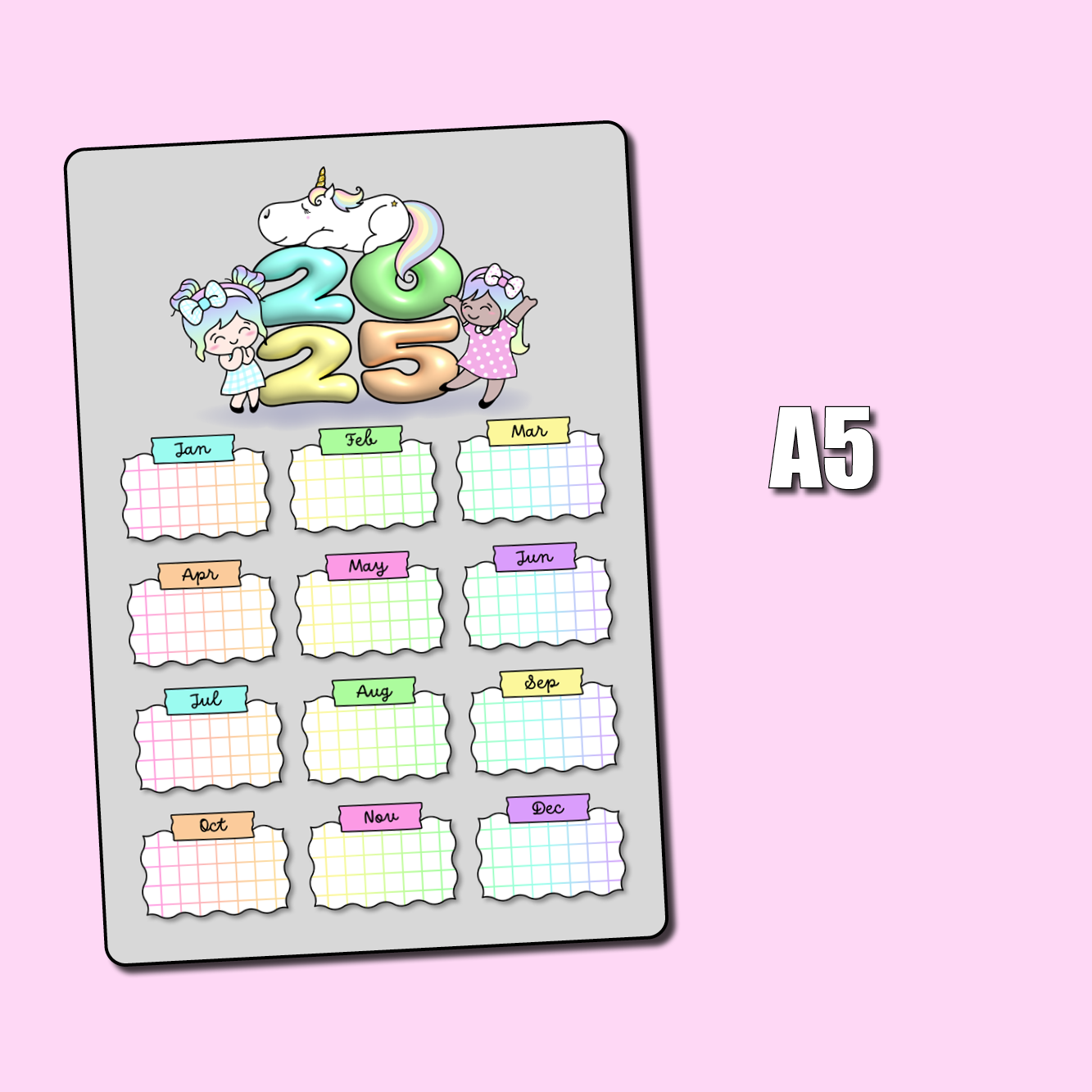 CLEARANCE 2025 Monthly Goals Jumbo Sticker – Shine Sticker Studio