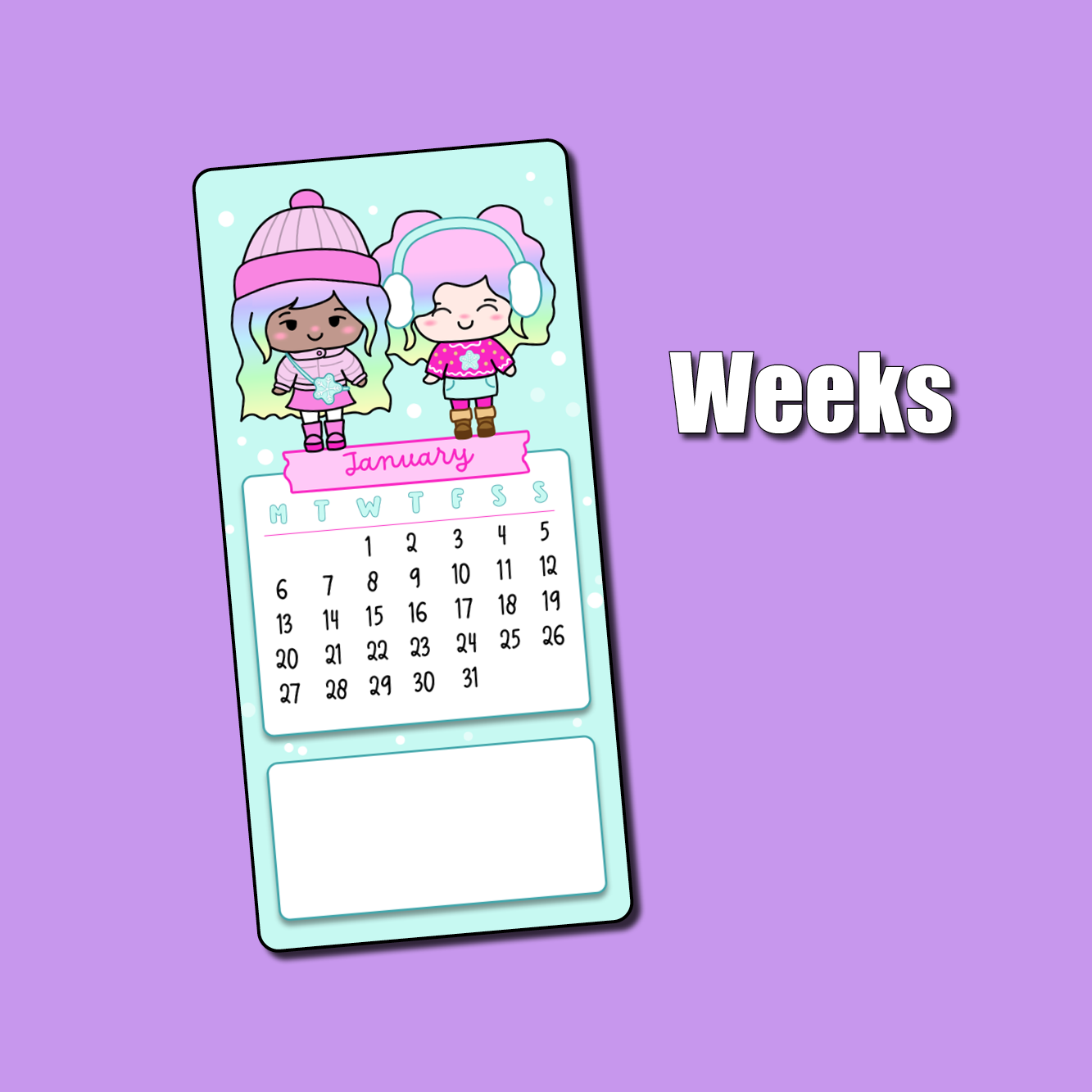 CLEARANCE 2025 January Calendar Jumbo Sticker - Monday Start – Shine ...