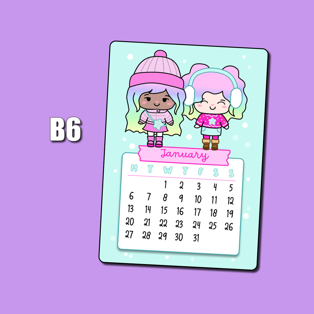 CLEARANCE 2025 January Calendar Jumbo Sticker - Monday Start – Shine ...