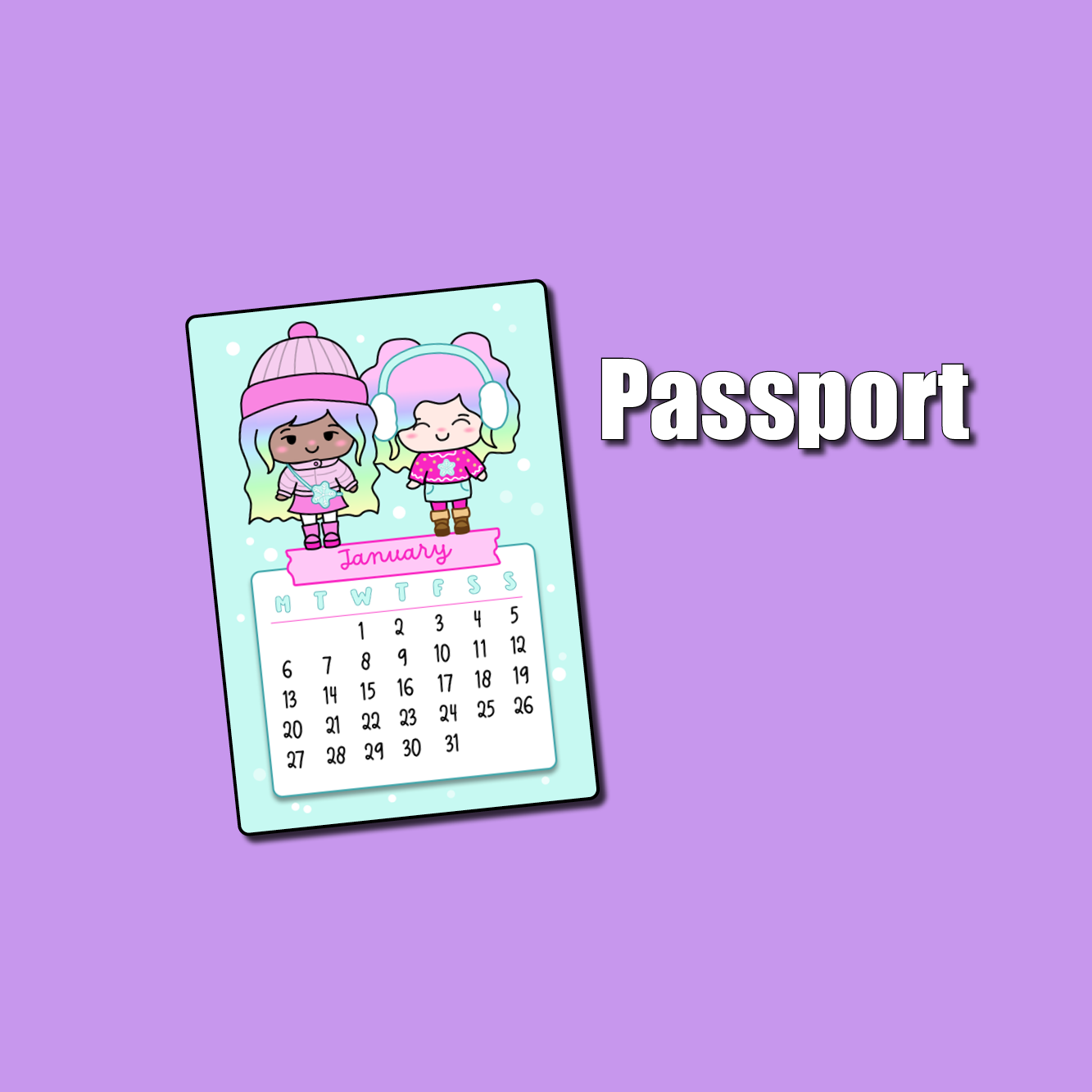CLEARANCE 2025 January Calendar Jumbo Sticker - Monday Start – Shine ...