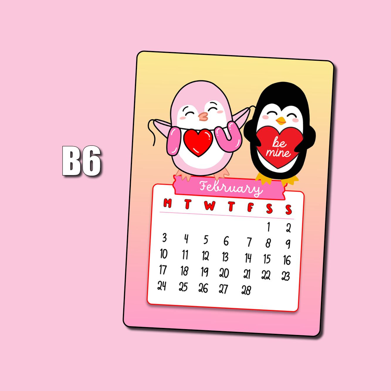 CLEARANCE 2025 February Calendar Jumbo Sticker - Monday Start – Shine ...