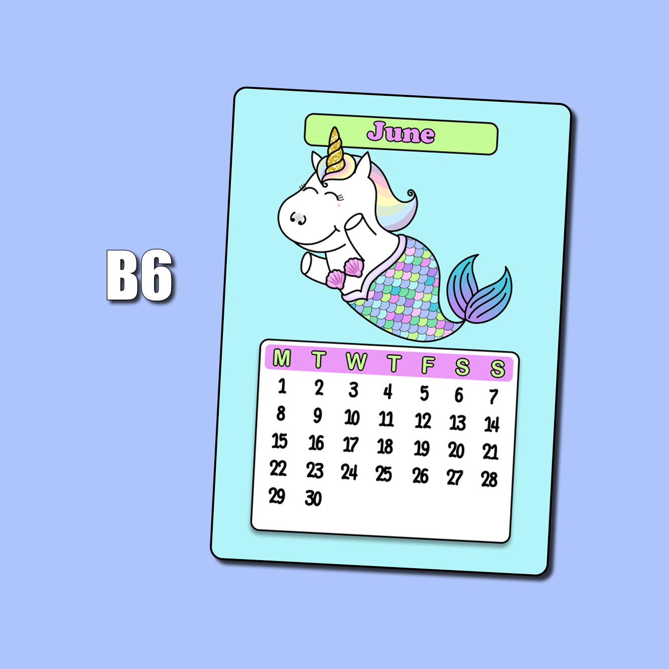 2026 June Calendar Jumbo Sticker - Monday Start – Shine Sticker Studio