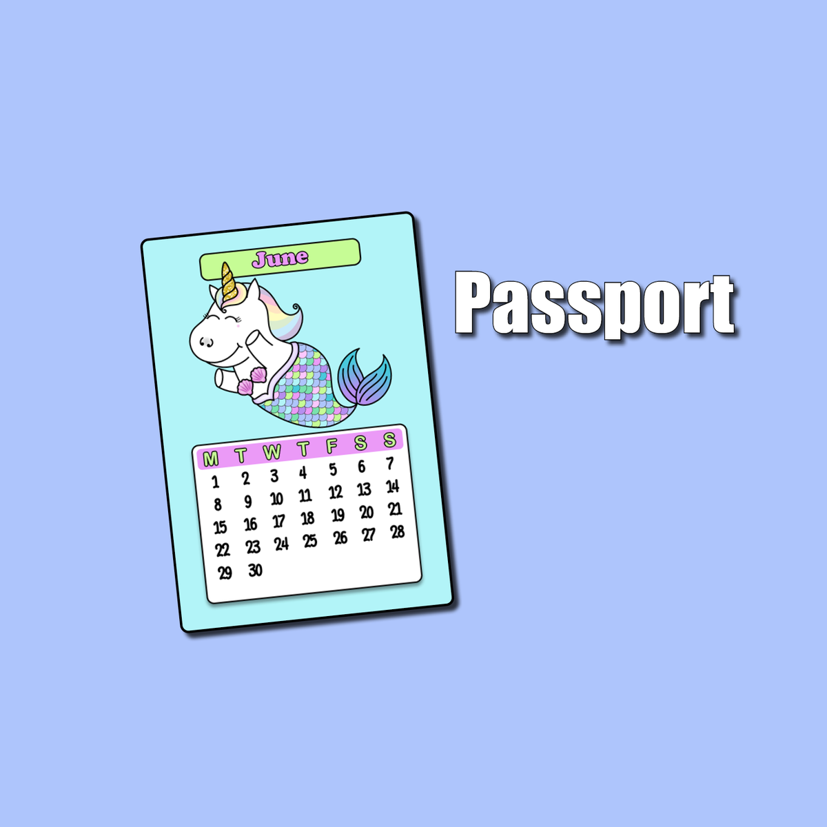 2026 June Calendar Jumbo Sticker - Monday Start – Shine Sticker Studio