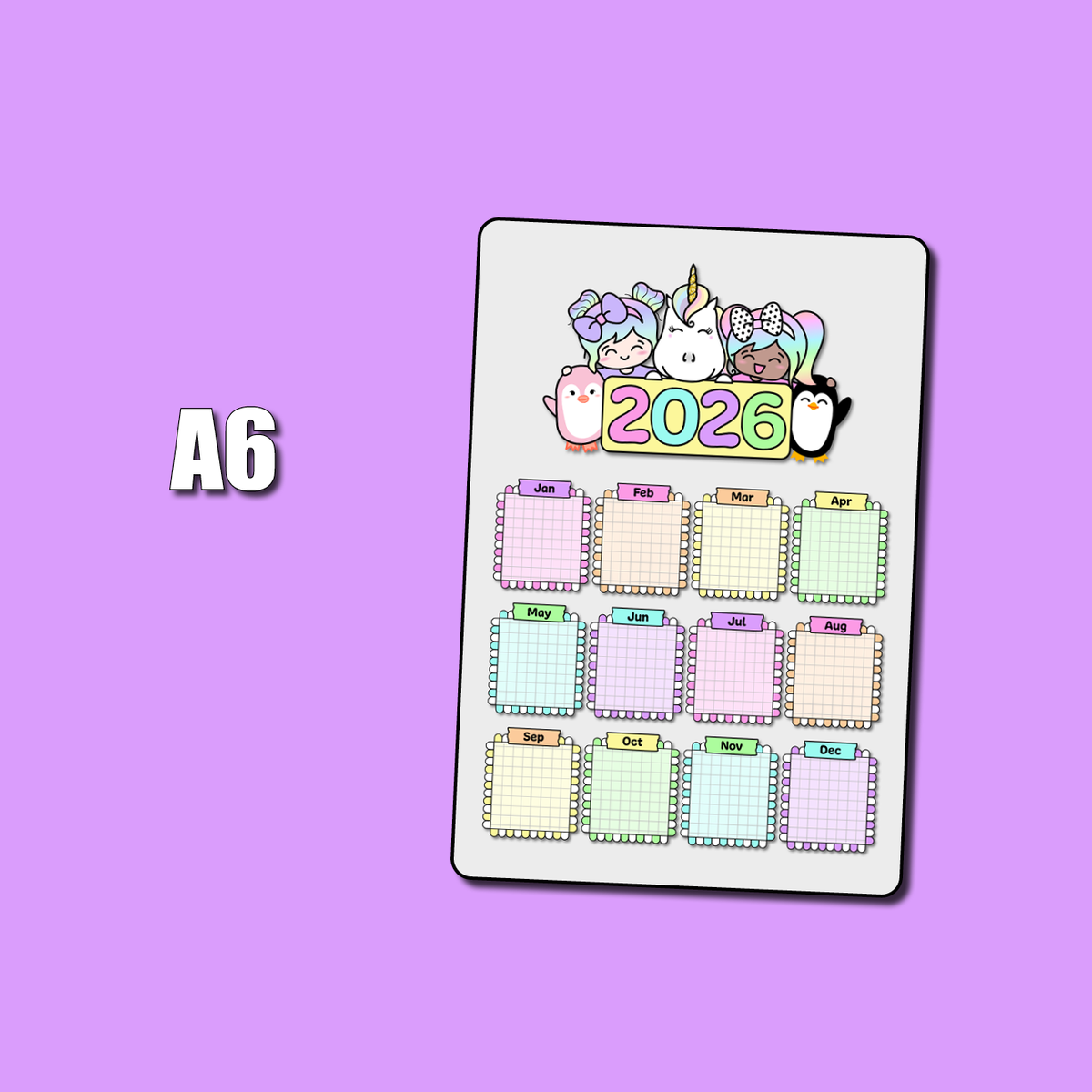 2026 Monthly Goals Jumbo Sticker – Shine Sticker Studio
