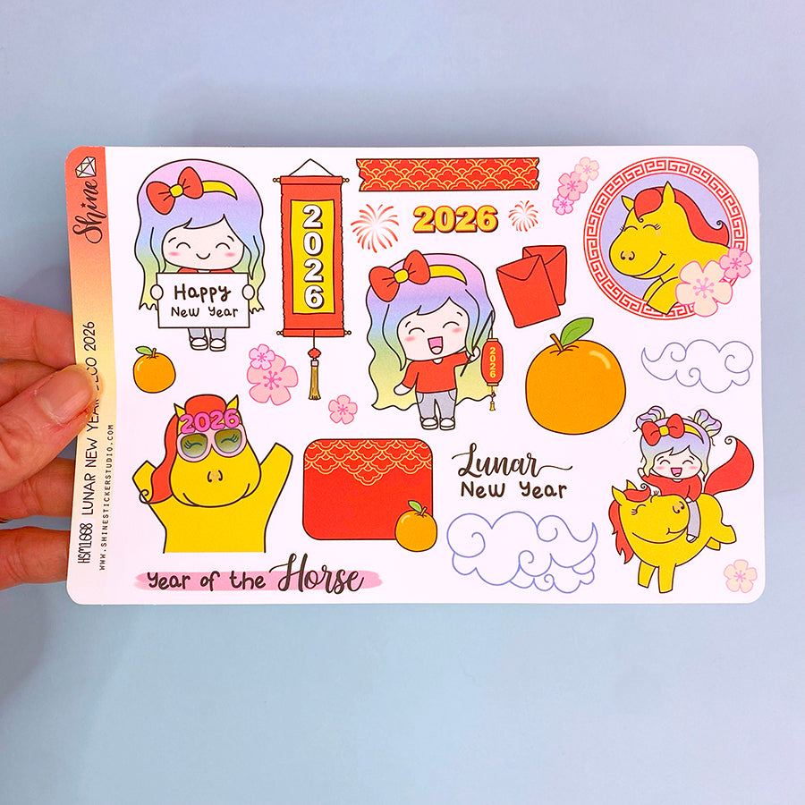 Lunar New Year Bujo Deco Stickers 2026 – Shine Sticker Studio