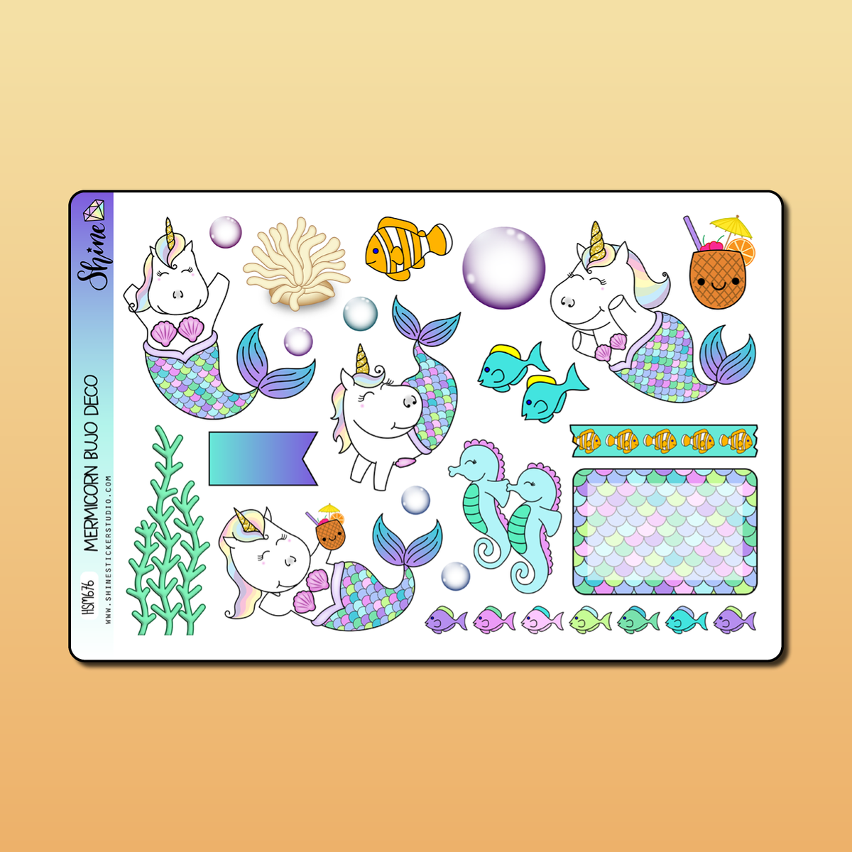 Mermicorn Bujo Deco Stickers – Shine Sticker Studio