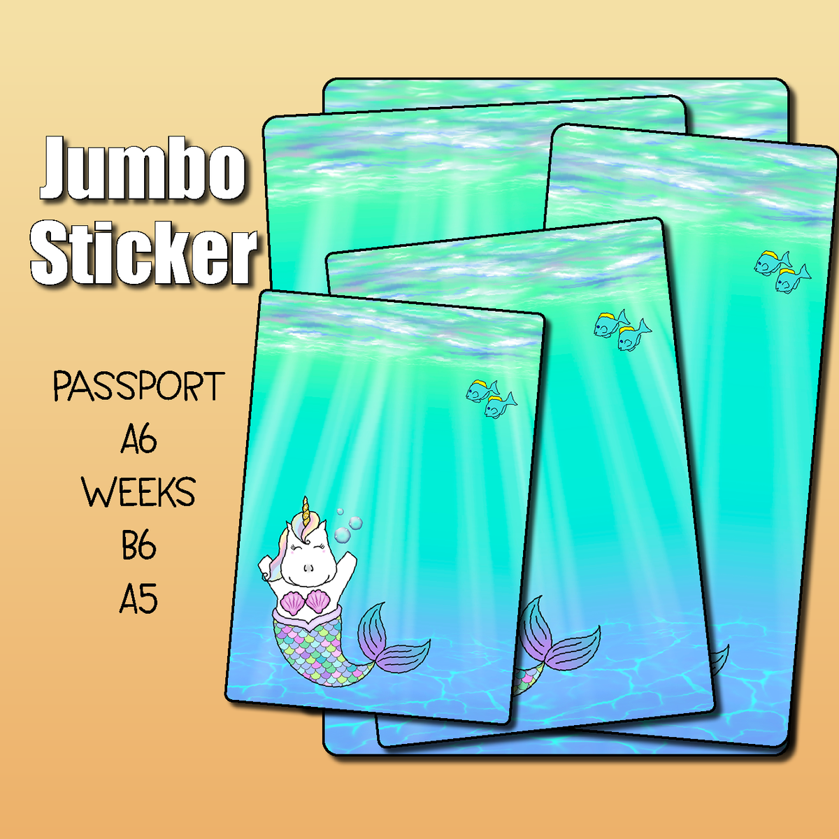 Mermicorn Jumbo Sticker – Shine Sticker Studio