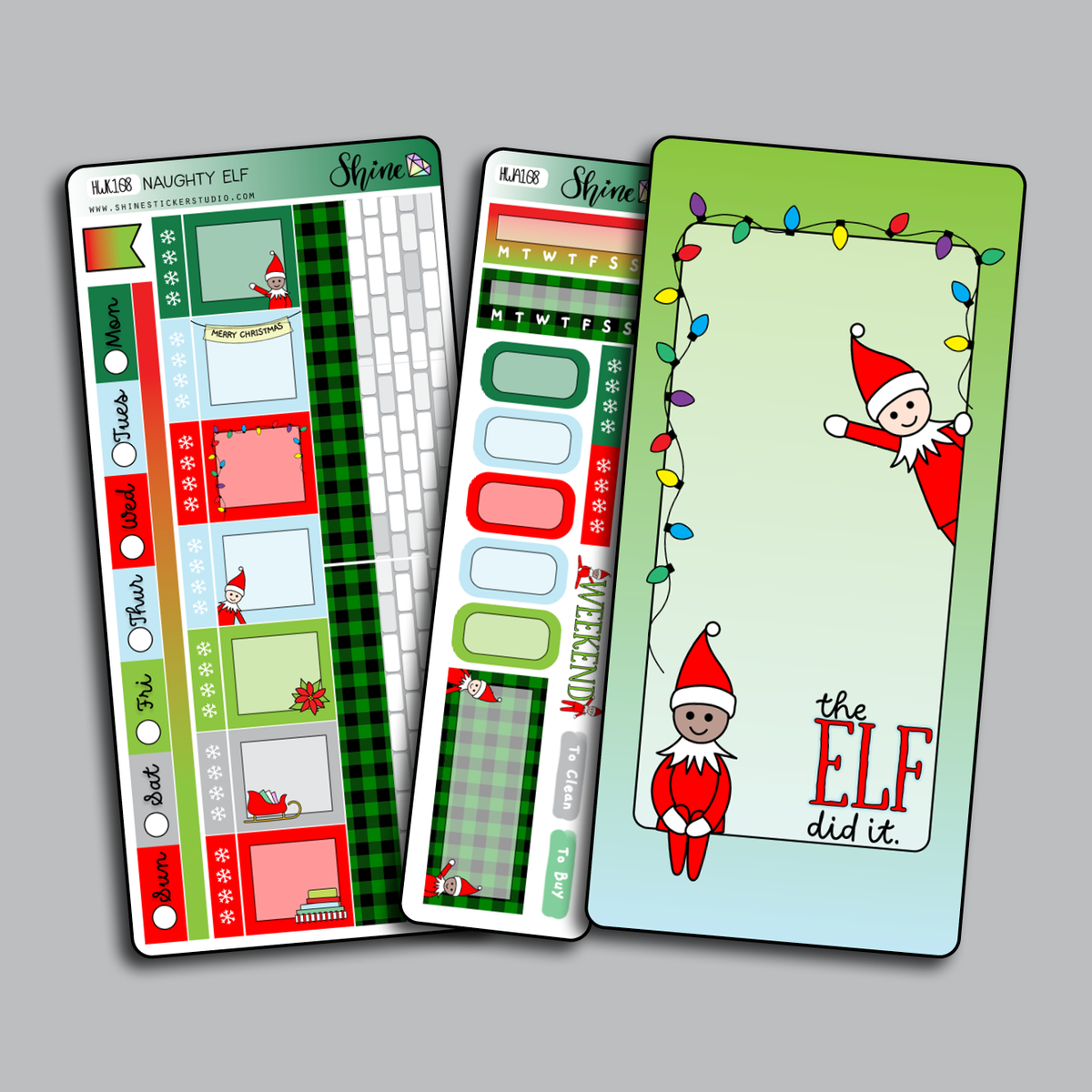 Naughty Elf Hobonichi Weeks Sticker Kit – Shine Sticker Studio