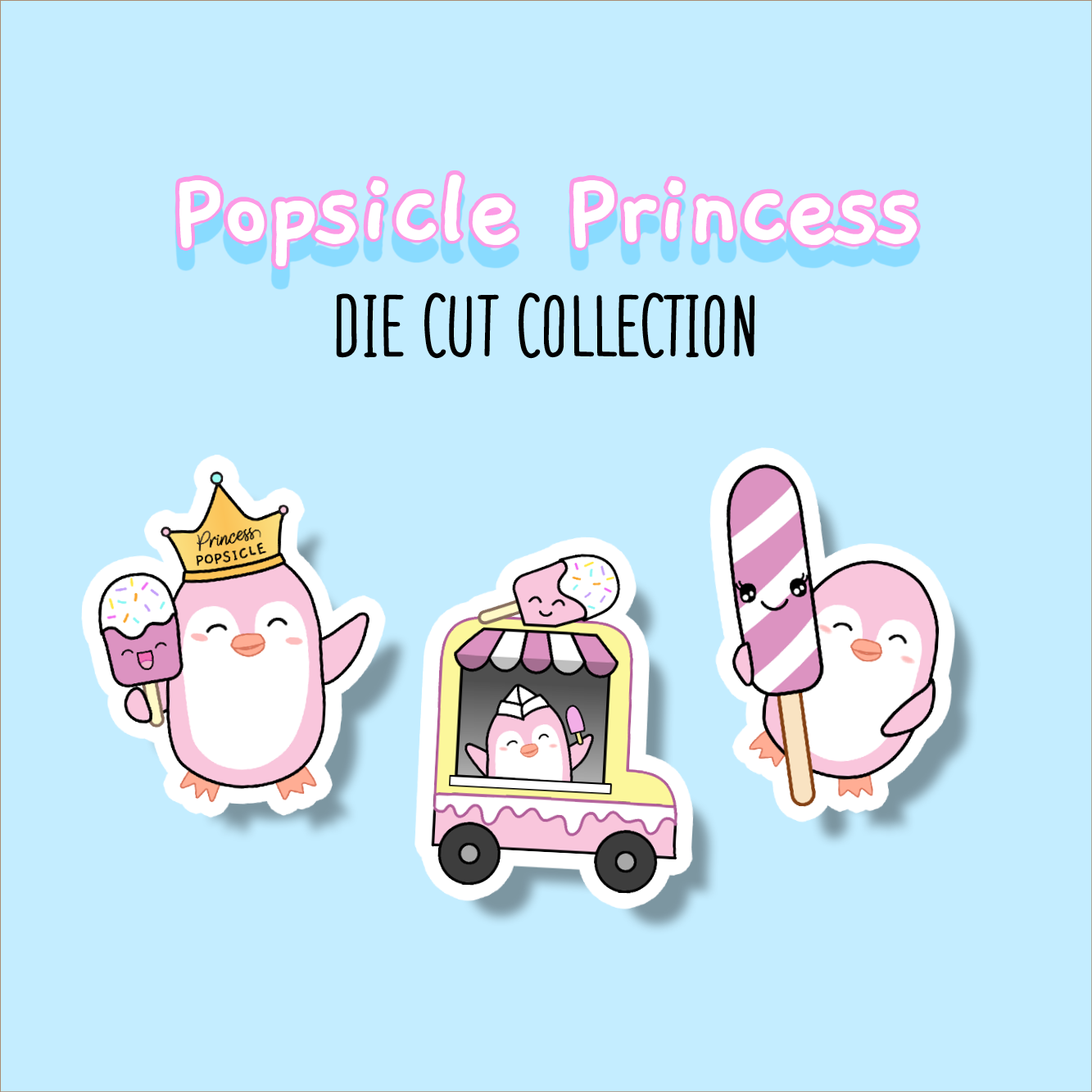 Popsicle Princess Sticker DIE CUT Collection – Shine Sticker Studio
