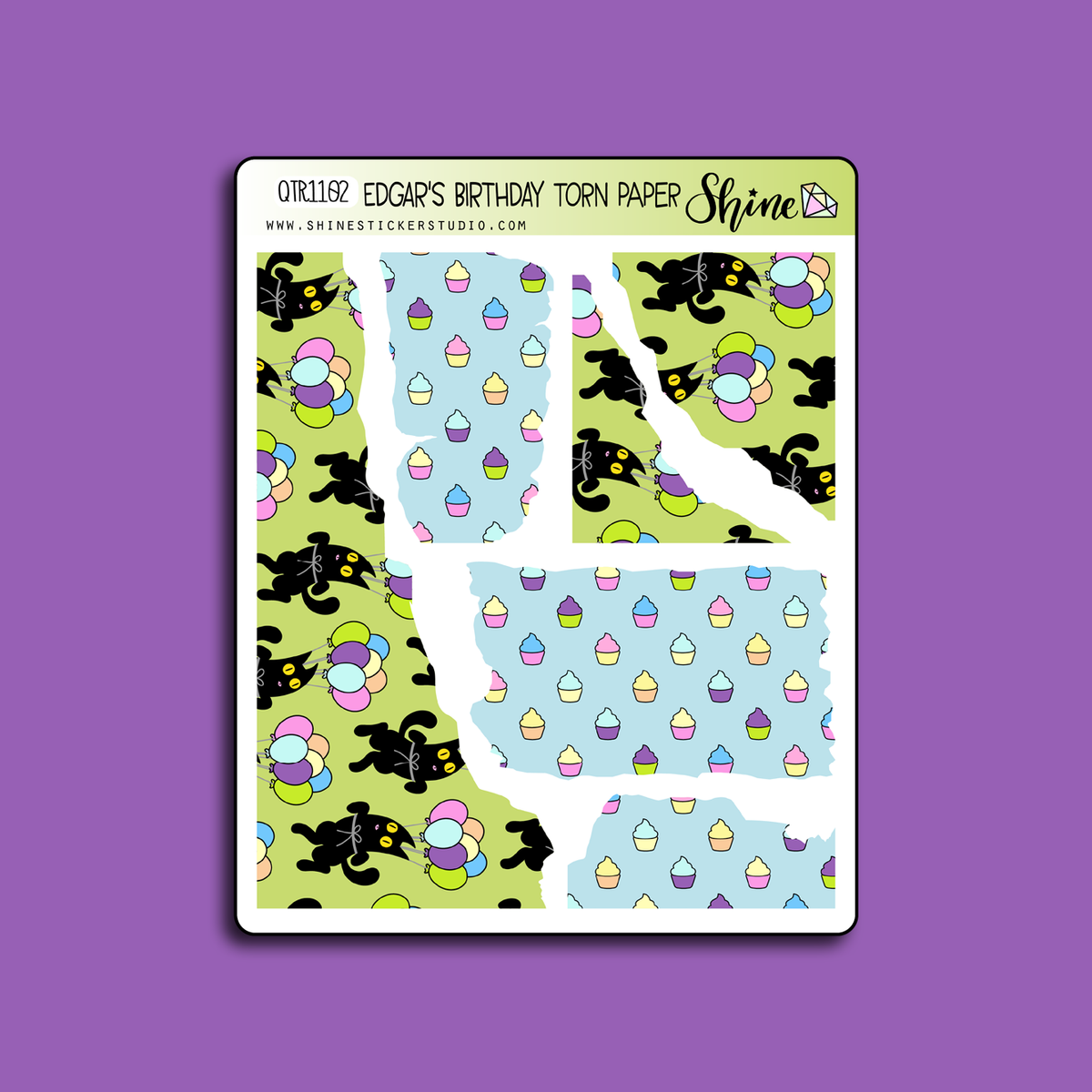 Edgar's Birthday Torn Paper Stickers – Shine Sticker Studio