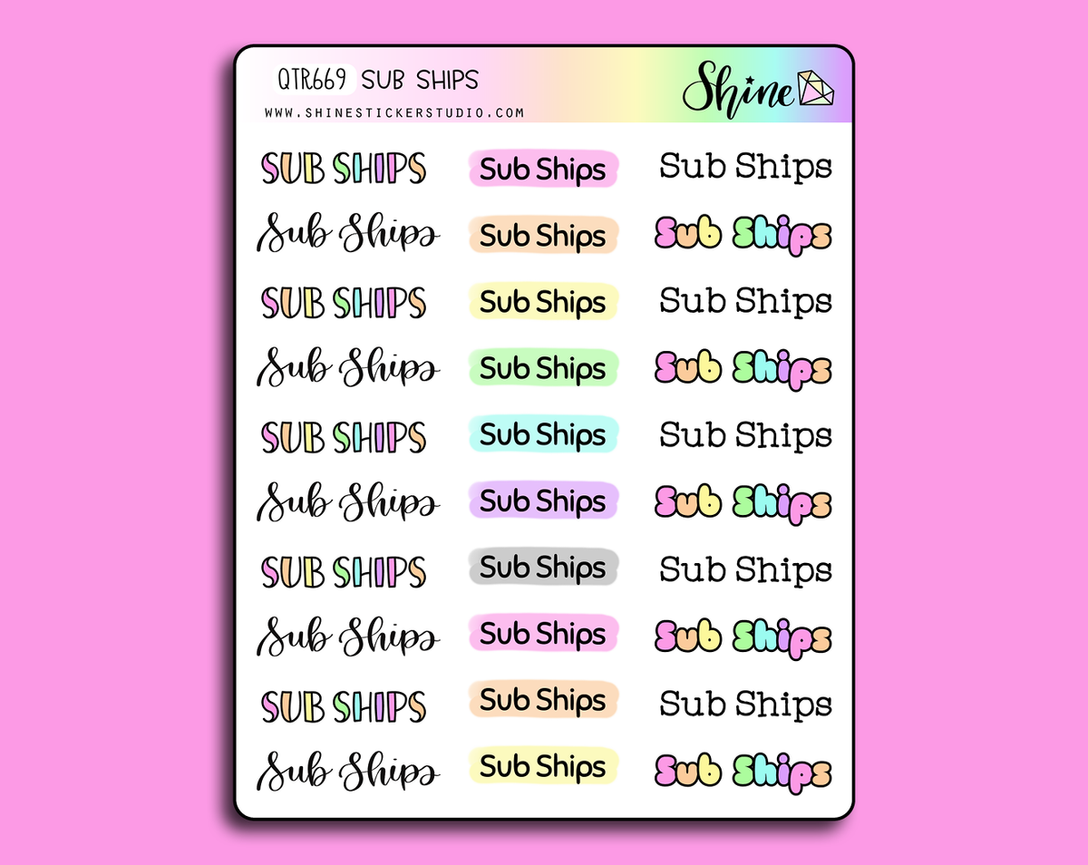 Sub Ships Pay Stickers – Shine Sticker Studio