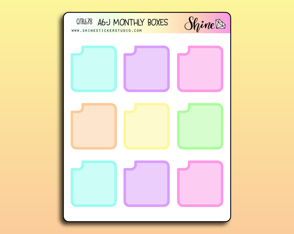 Hobonichi A6 Japanese Monthly Boxes Stickers – Shine Sticker Studio