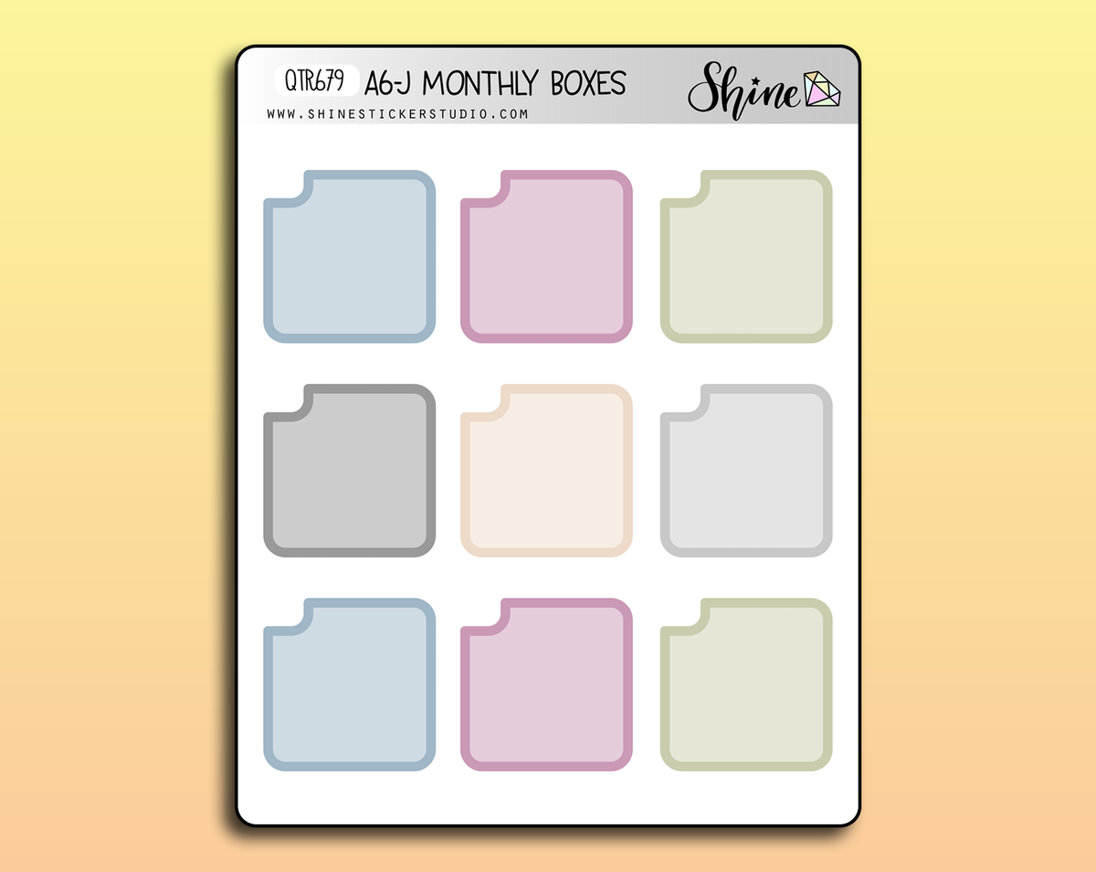 Hobonichi A6 Japanese Monthly Boxes Stickers – Shine Sticker Studio