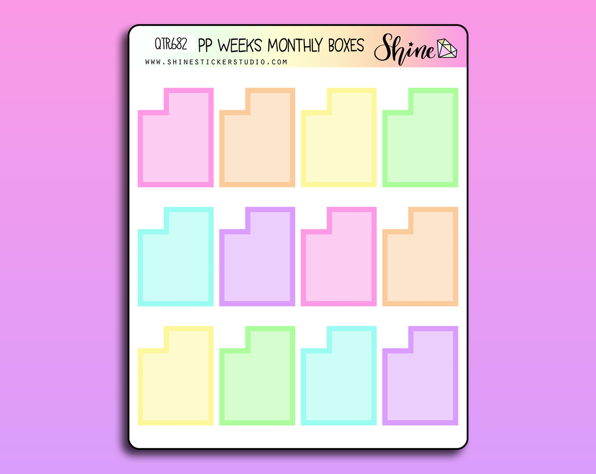 Print Pression Weeks Monthly Boxes Stickers – Shine Sticker Studio