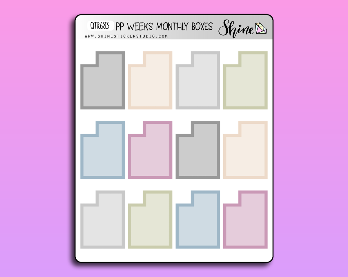 Print Pression Weeks Monthly Boxes Stickers – Shine Sticker Studio