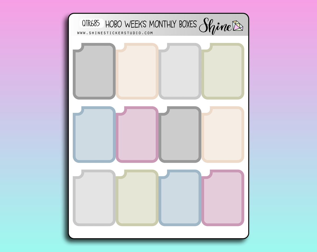 Hobonichi Weeks Monthly Boxes Stickers – Shine Sticker Studio