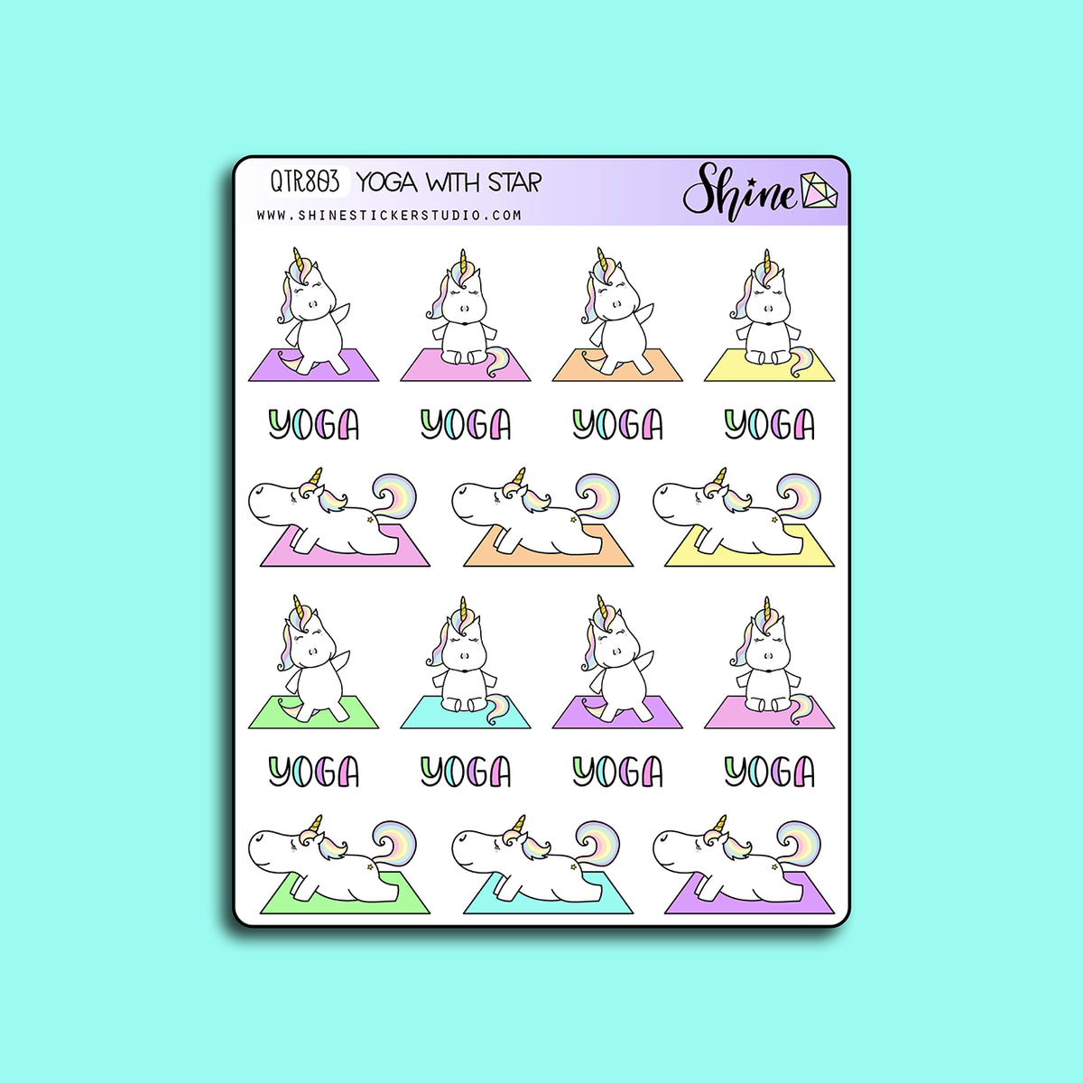 Yoga with Star – Shine Sticker Studio