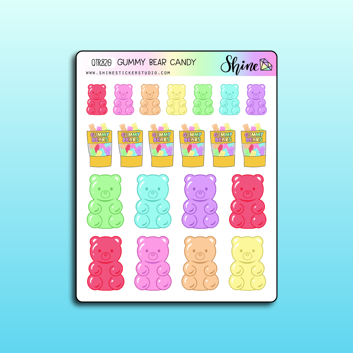 Gummy Bear Candy Deco Stickers – Shine Sticker Studio