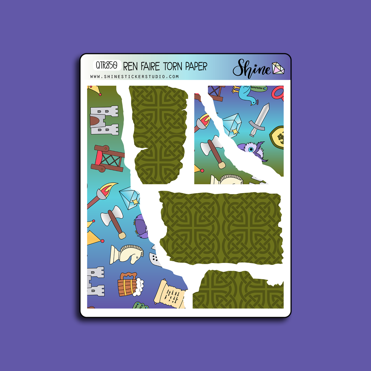 Ren Faire Torn Paper Stickers – Shine Sticker Studio